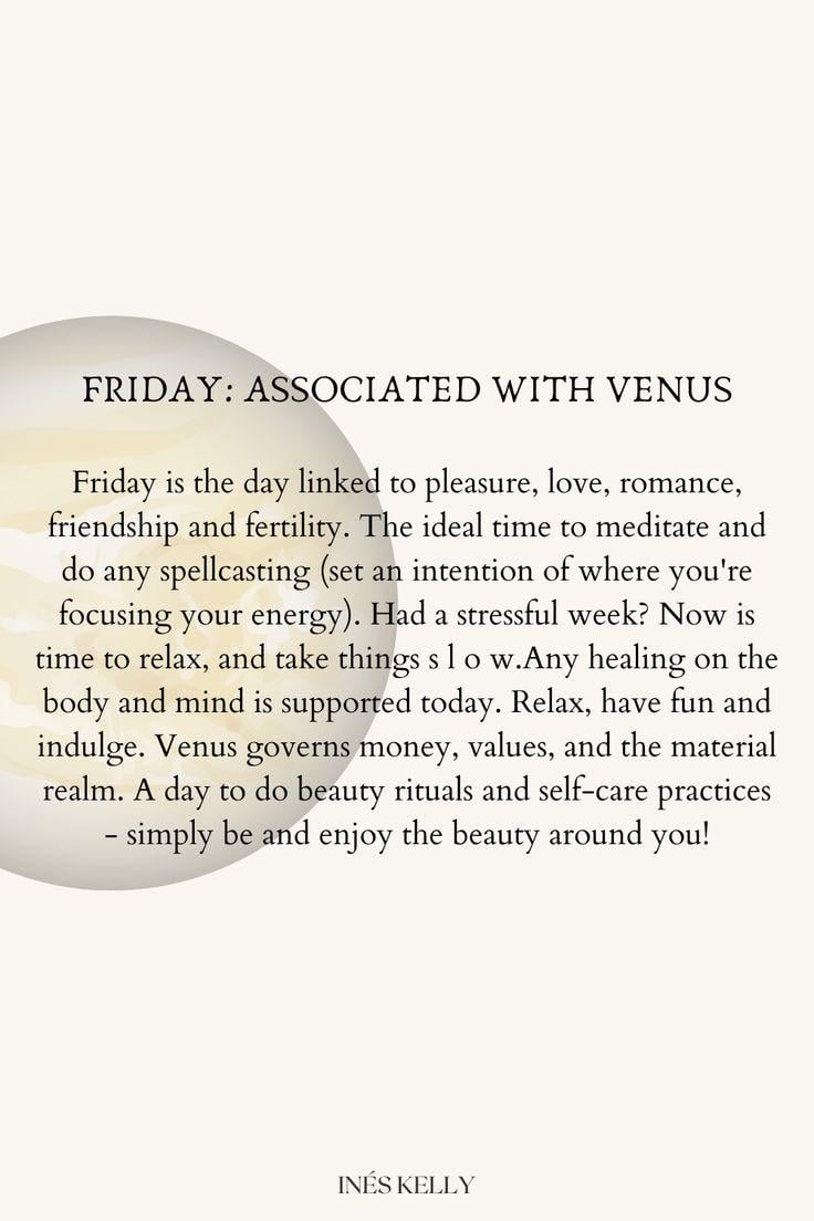 Friday: Day of Venus — Meaning, Energy & Best Activities | Planetary ...